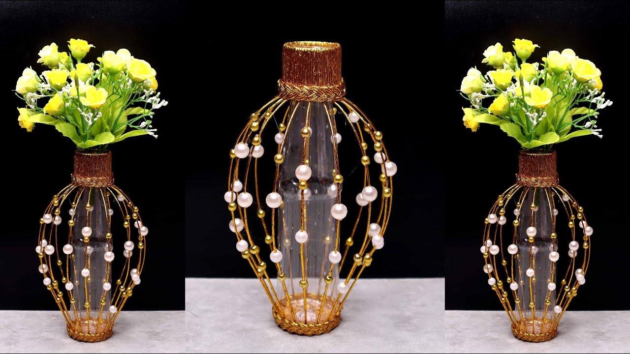 DIY Flower vase from plastic bottle | Membuat vas bunga menggunakan ...